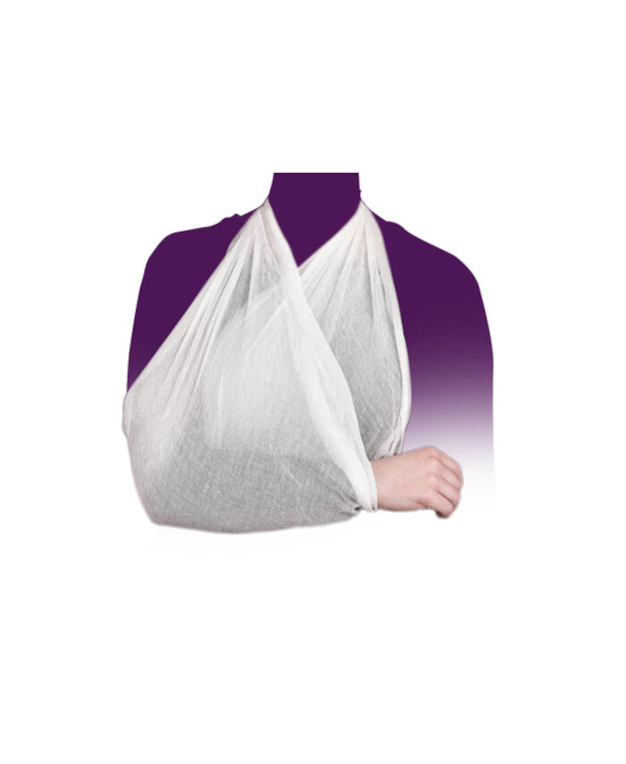 TRIANGULAR BANDAGE, DISPOSABLE, LARGE, WHITE - SINGLE - FastAid
