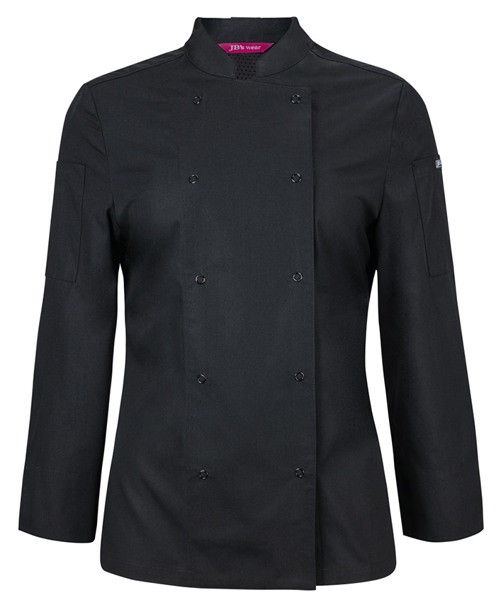 JB's LADIES L/S SNAP BUTTON CHEFS JACKET - JB's wear