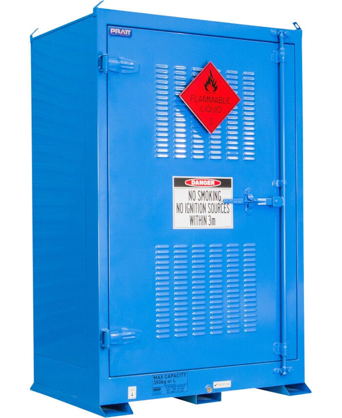 DANGEROUS GOODS OUTDOOR STORAGE CABINET:350L - 1 DOOR - 3 SHELVES - Pratt